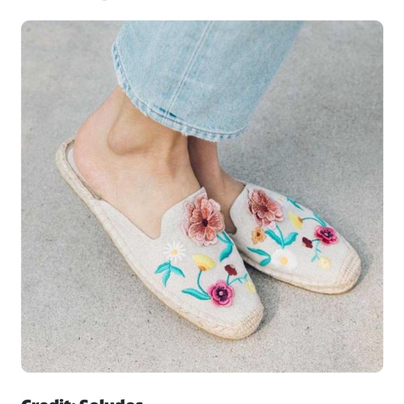 Soludos | Shoes | Soludos Rustic Flowers Espadrille Mule Shoes | Poshmark